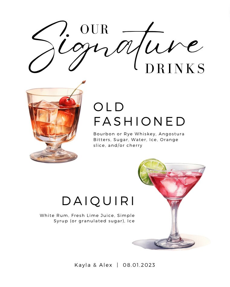 Signature Drink Signs - Etsy