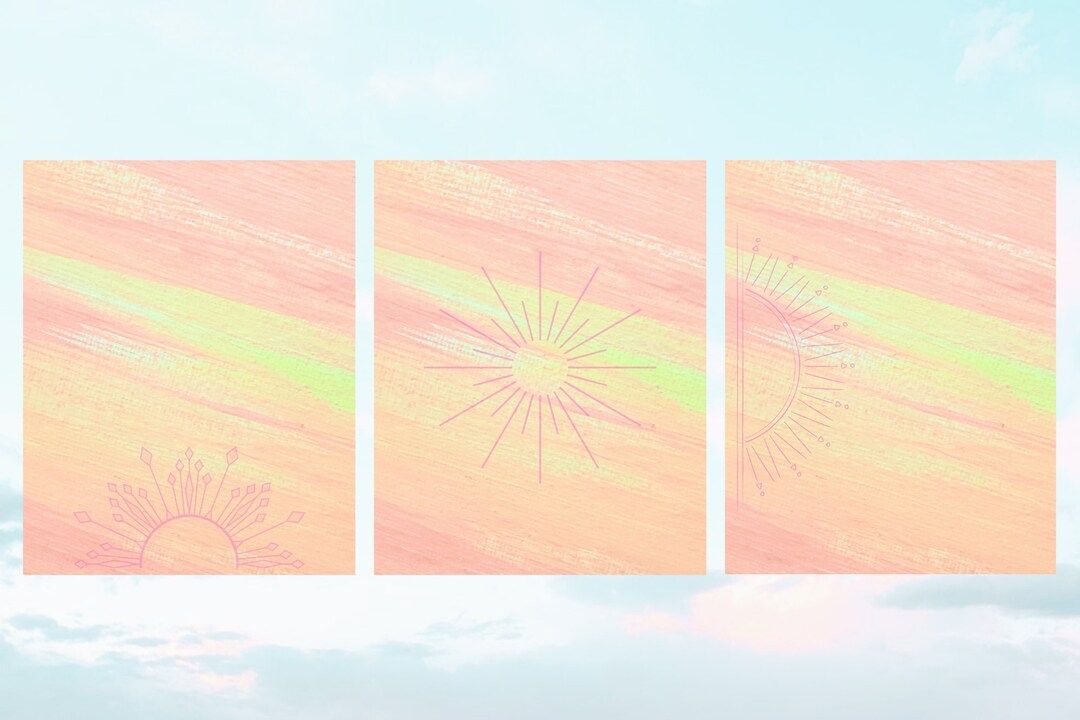 Pink Sun - Set of 3 Prints, INSTANT DOWNLOAD - Etsy