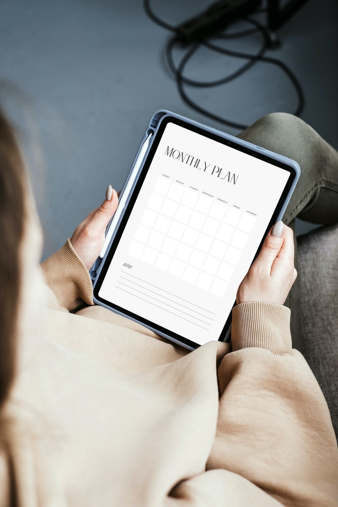 Simple Monthly Planner Printable. Minimal Monthly Blank Schedule. - Etsy