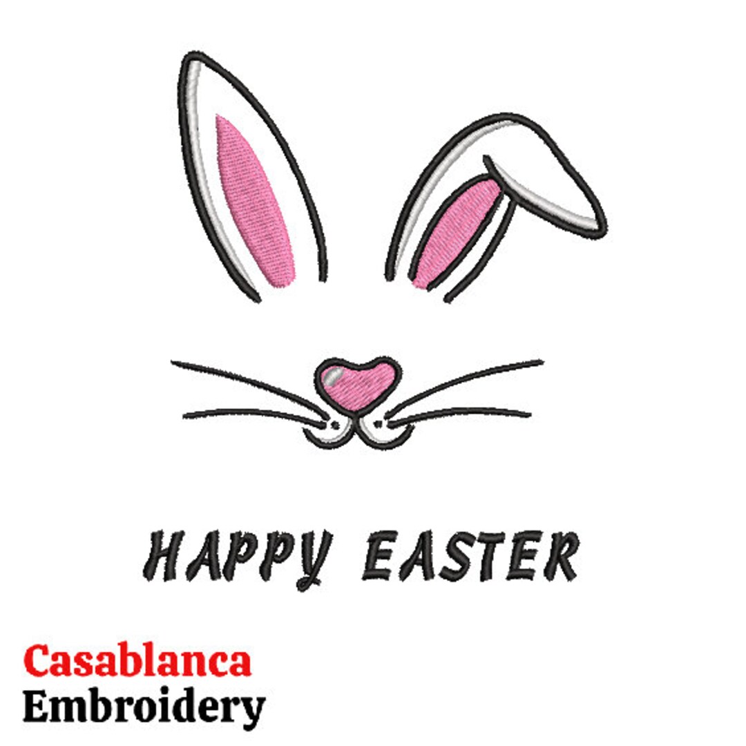 Bunny Earster Embroidery Design, Easter Bunny Machine Embroidery File ...