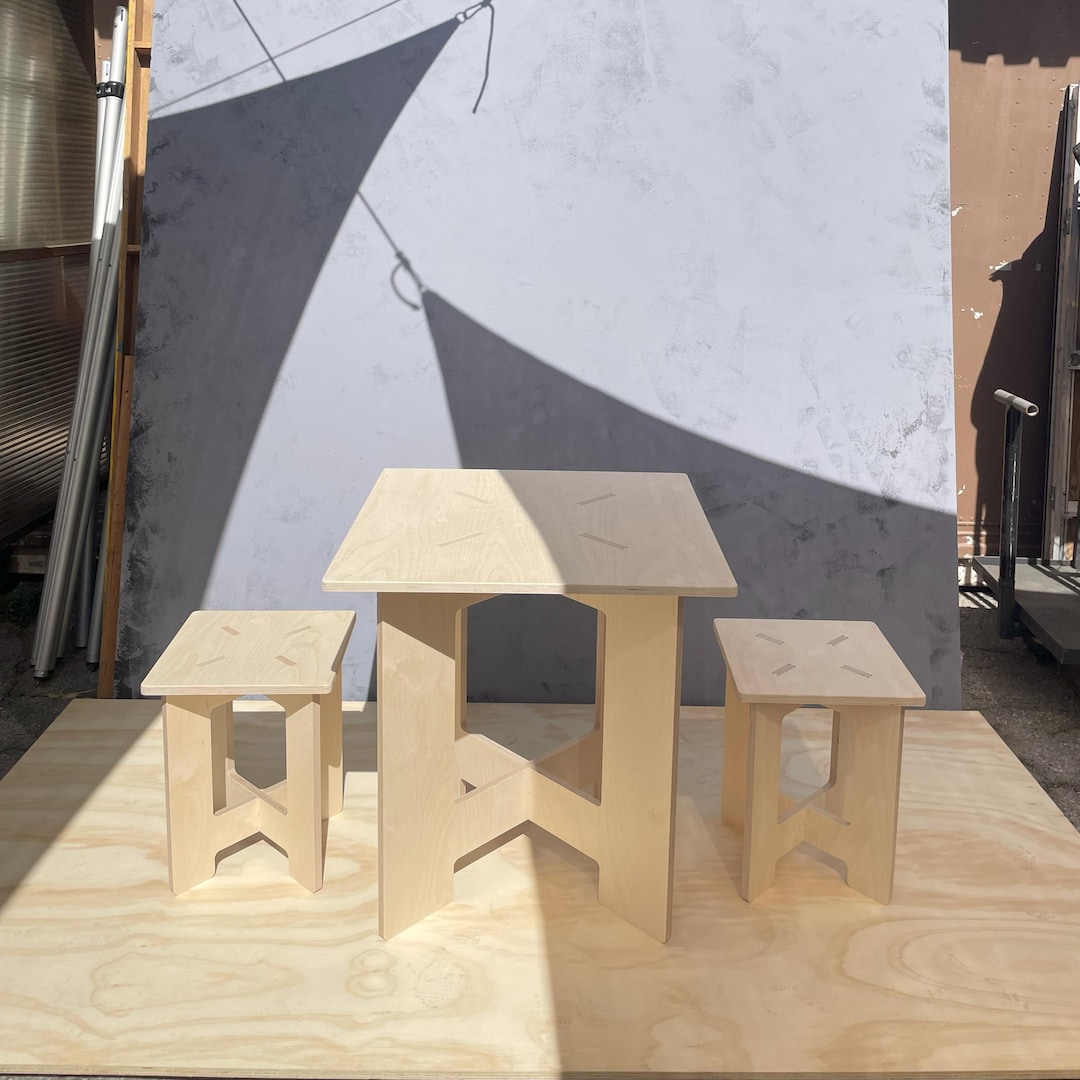 Plywood Stools + Table CNC Cut Files - Etsy