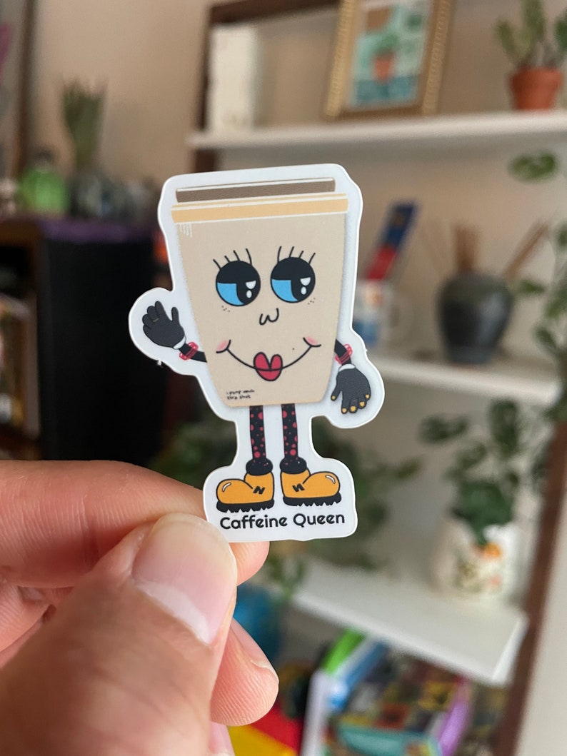 Caffeine Queen Sticker, Vinyl Stickers, Laptop Decals, Tumbler Stickers ...