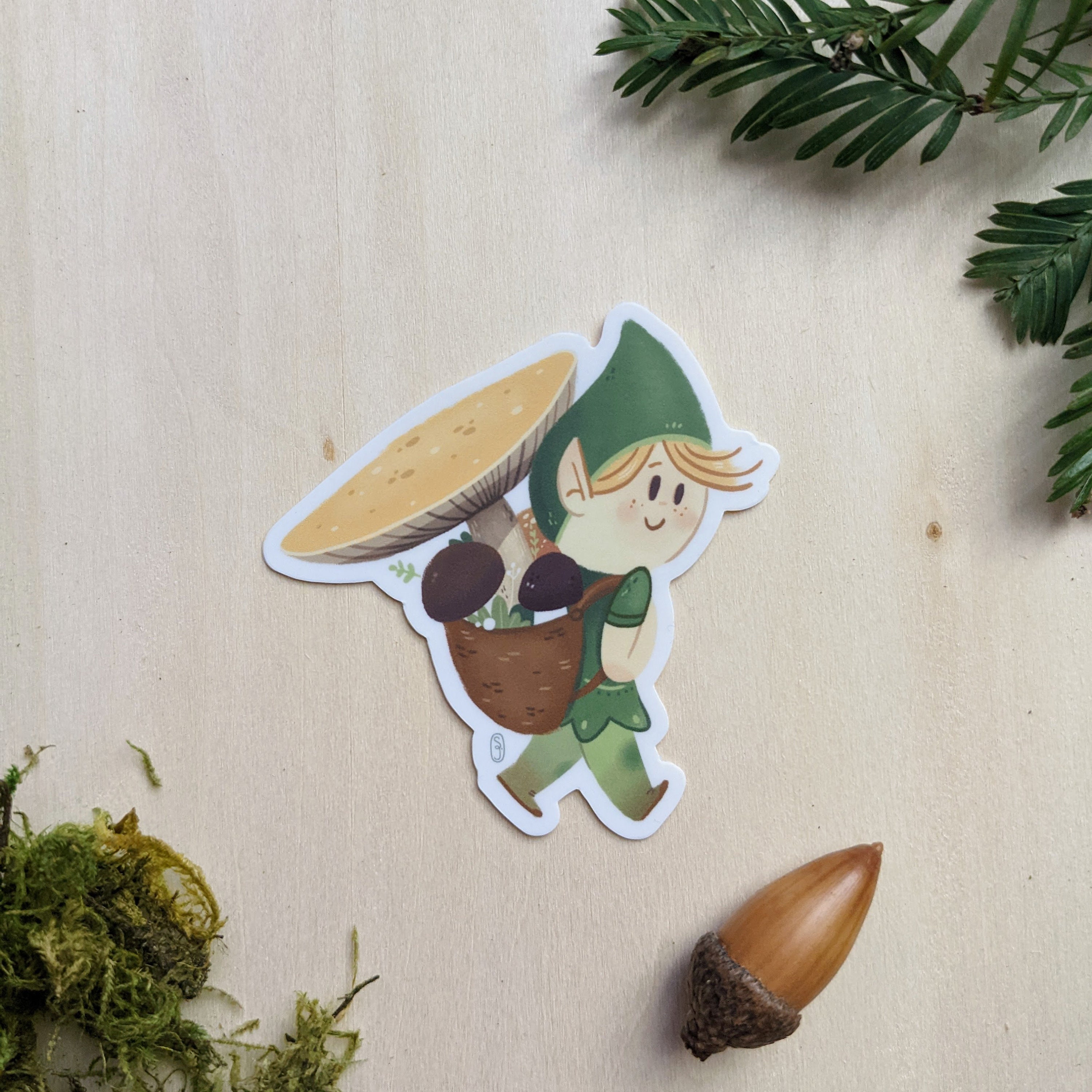 Foraging Elf Vinyl Sticker - Etsy