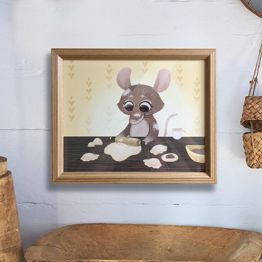 Mouse Making Pierogi, Art Print 8x10 - Etsy