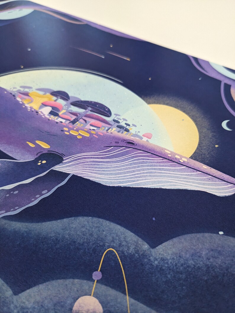 Magical Whale, Art Print 8x10 - Etsy