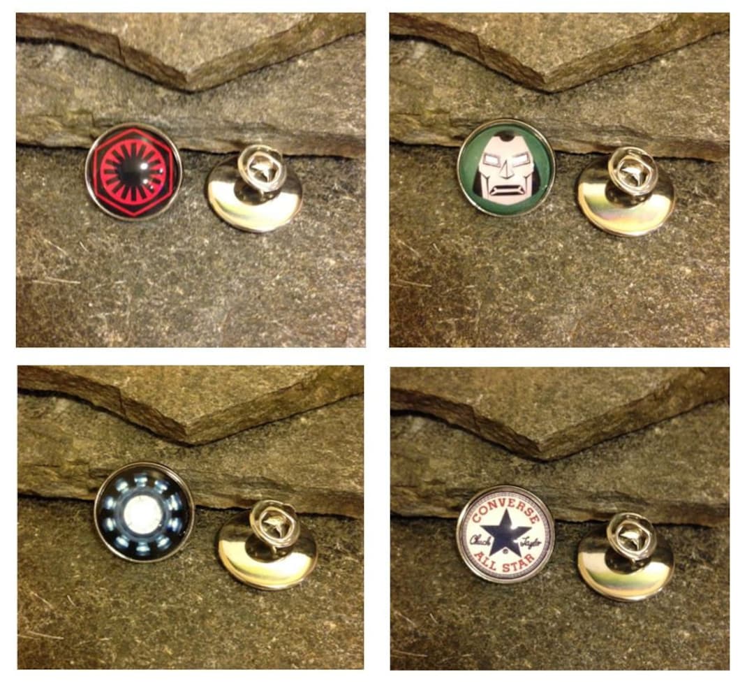 Superhero Lapel Pin Any Hero or Photo Cufflinks and Lapel - Etsy