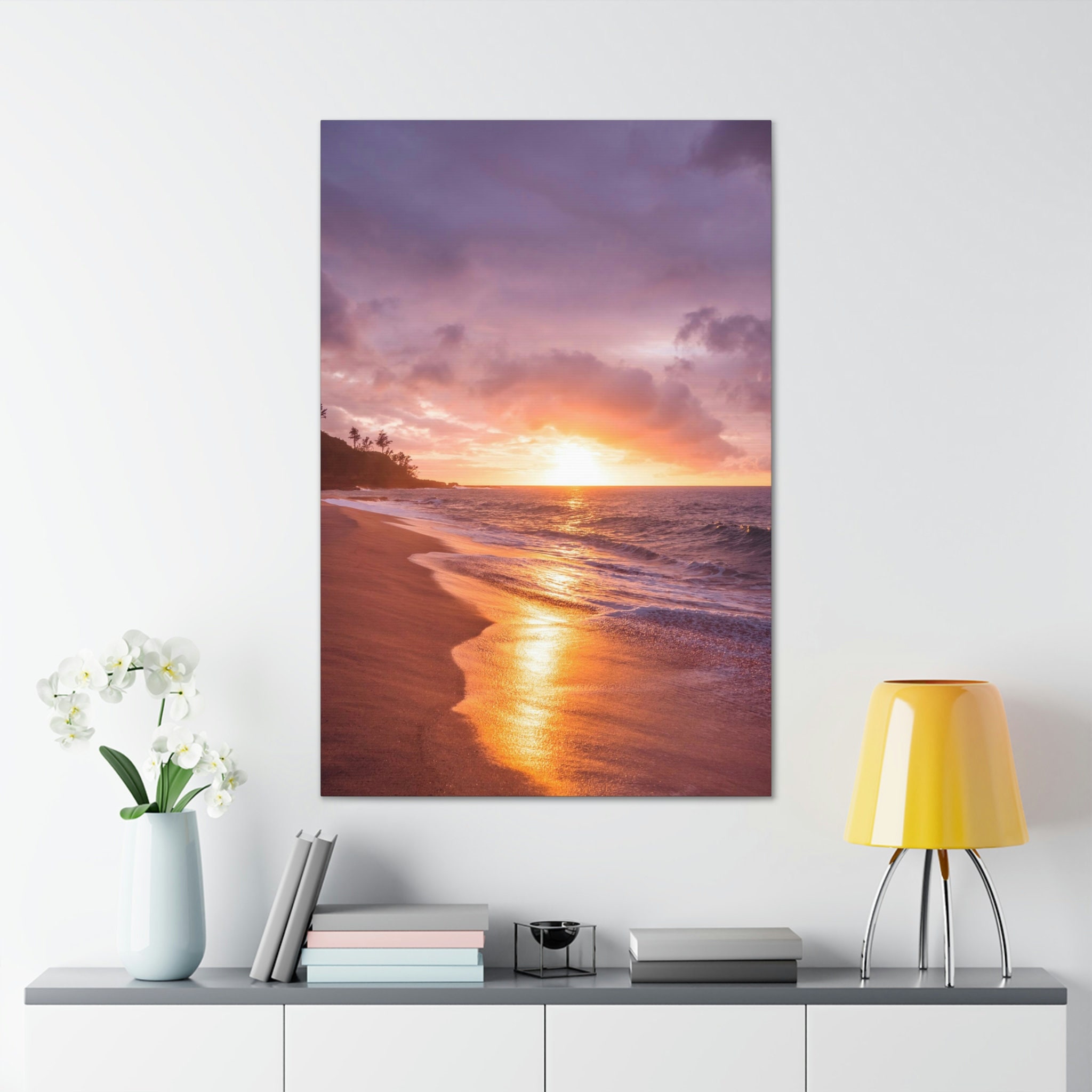 Peaceful Beach Background Wall Art Canvas Art, Relaxing Ocean Water ...