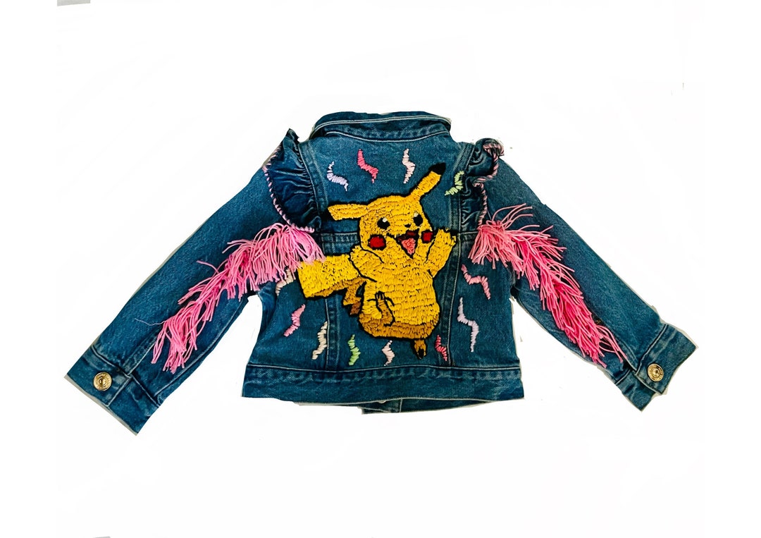 Embroidered | Pokémon| Denim Jacket| 6-9 Months Baby - Etsy