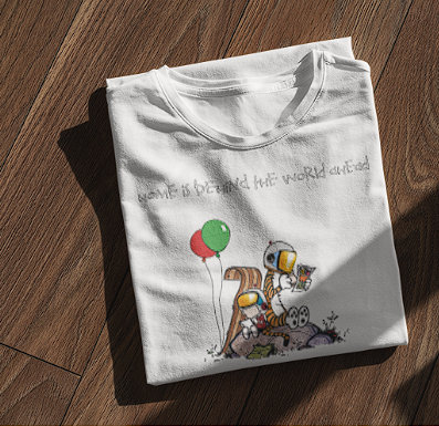 Home is Behind, the World Ahead T-shirt, Calvin & Hobbes Fan Art, Funny ...