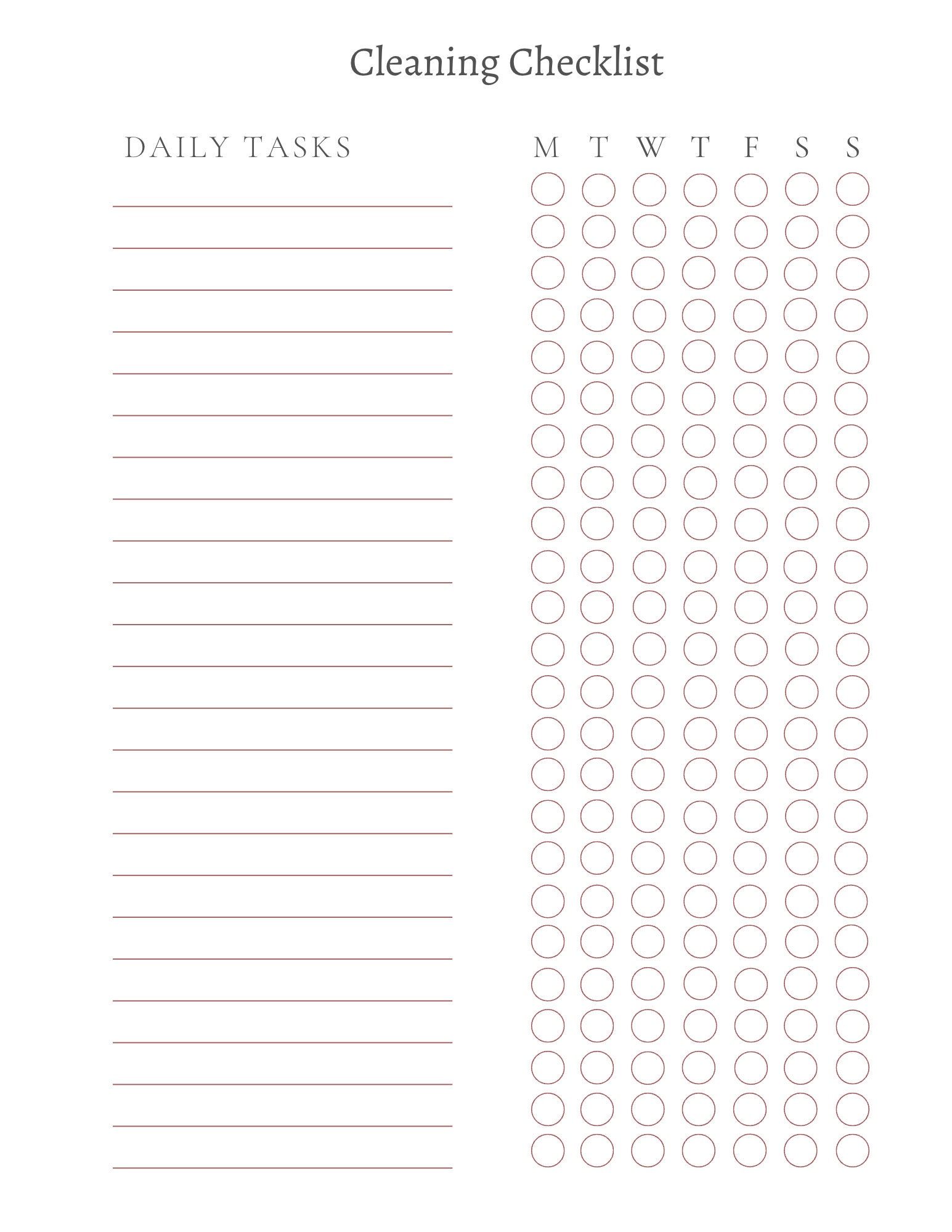 Editable Cleaning Checklist, Checklist, Digital Cleaning Checklist ...