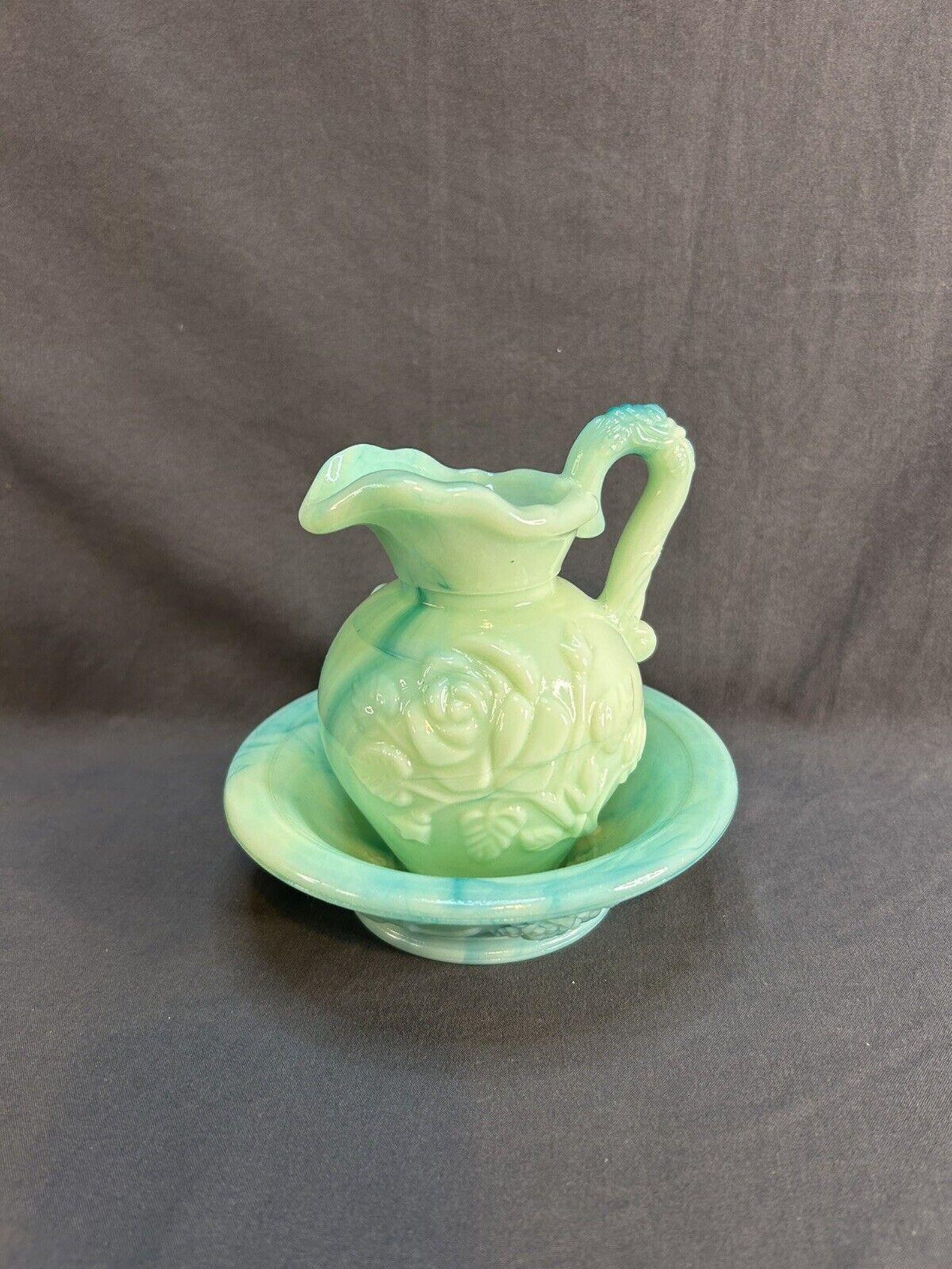 Avon Green Pitcher Bowl Bathroom Decor Collect Gift - Etsy