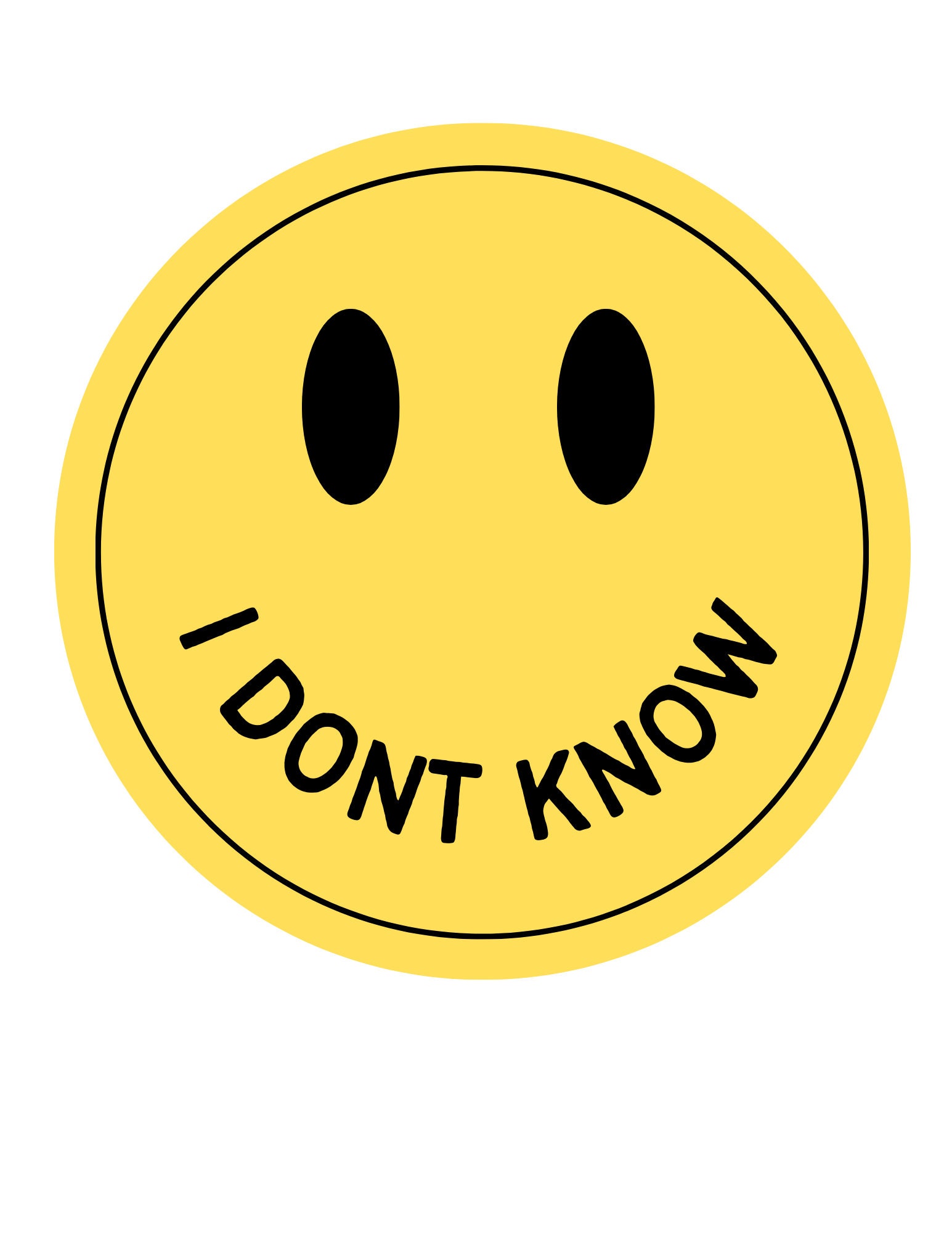 I Don't Know Smiley Face SVG, IDK Sticker, Idk, I Don't Know Quote ...