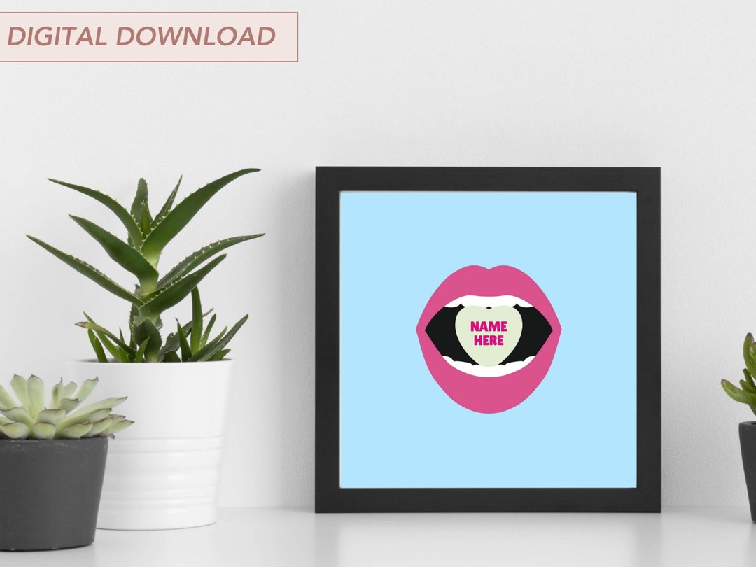 Custom Lips Print, Pop Art, Bookshelf Decor, Book Nook, Book Boyfriend ...