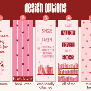Cute Pink Heart Lips Laminated Bookmark, Valentine's Day, Custom ...