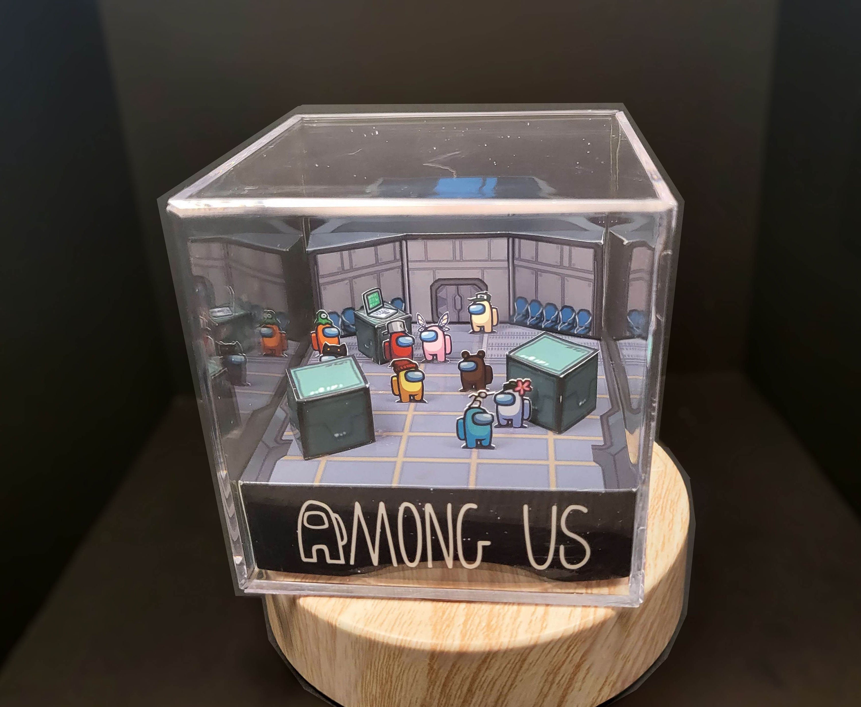 Among Us Diorama Cube 3D Videogame Gift for Gamer Shadow Box Miniature ...
