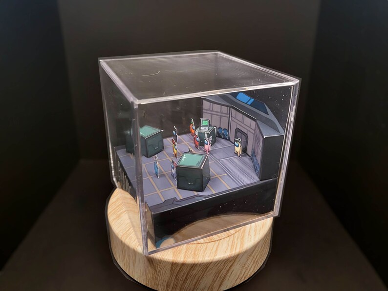 Among Us Diorama Cube Template 3D Videogame Gift for Gamer DIY Template ...