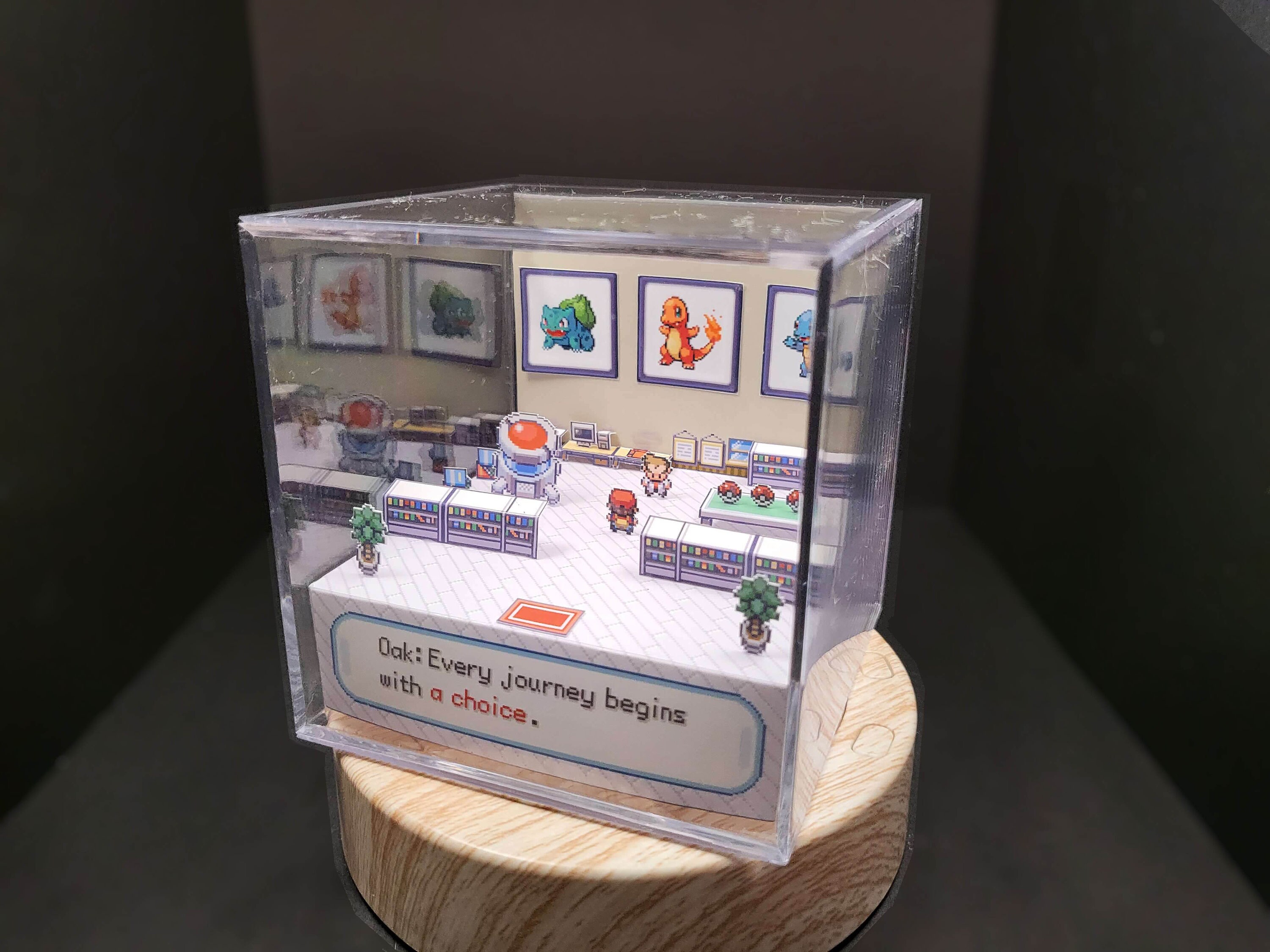 Pokemon Oak Lab Starters Firered & Leafgreen Diorama Cube 3D Videogame ...