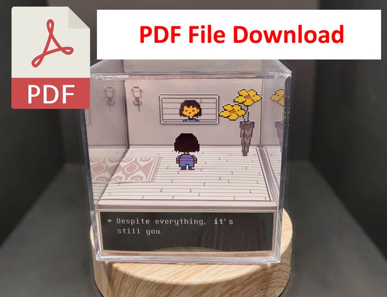 Undertale Despite Everything It's Still You Diorama Cube Template 3D ...