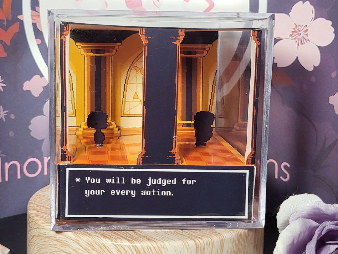 Undertale Sans Judgement Trial Hall Diorama Cube - 3D Videogame - Gift ...