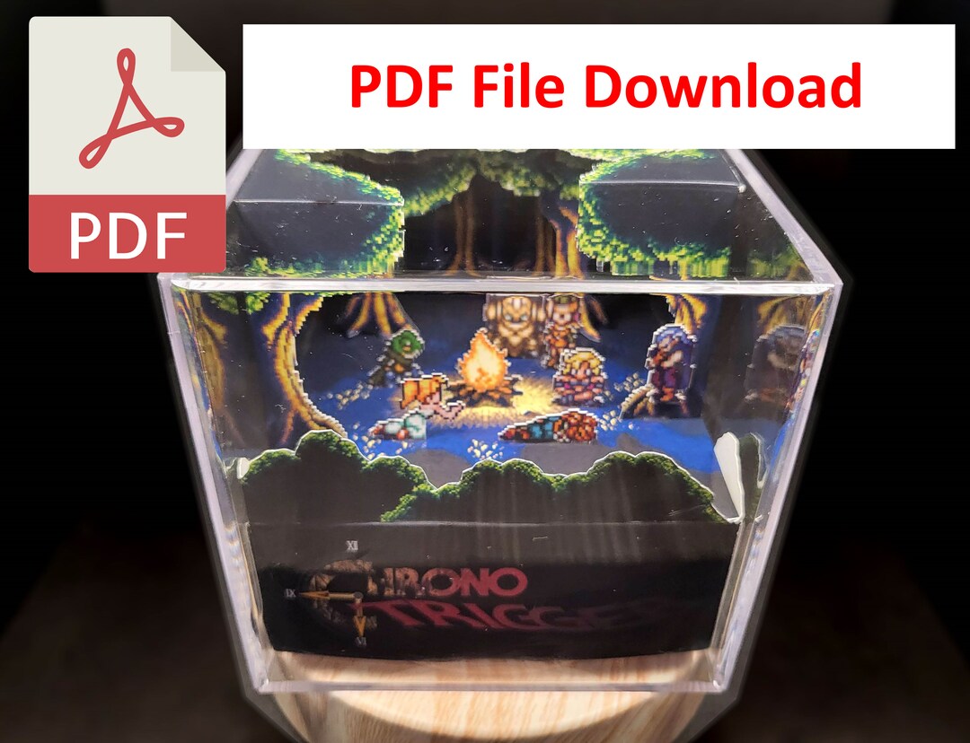 Chrono Trigger Fionas Forest Campfire Diorama Cube Template 3d Videogame Template T For