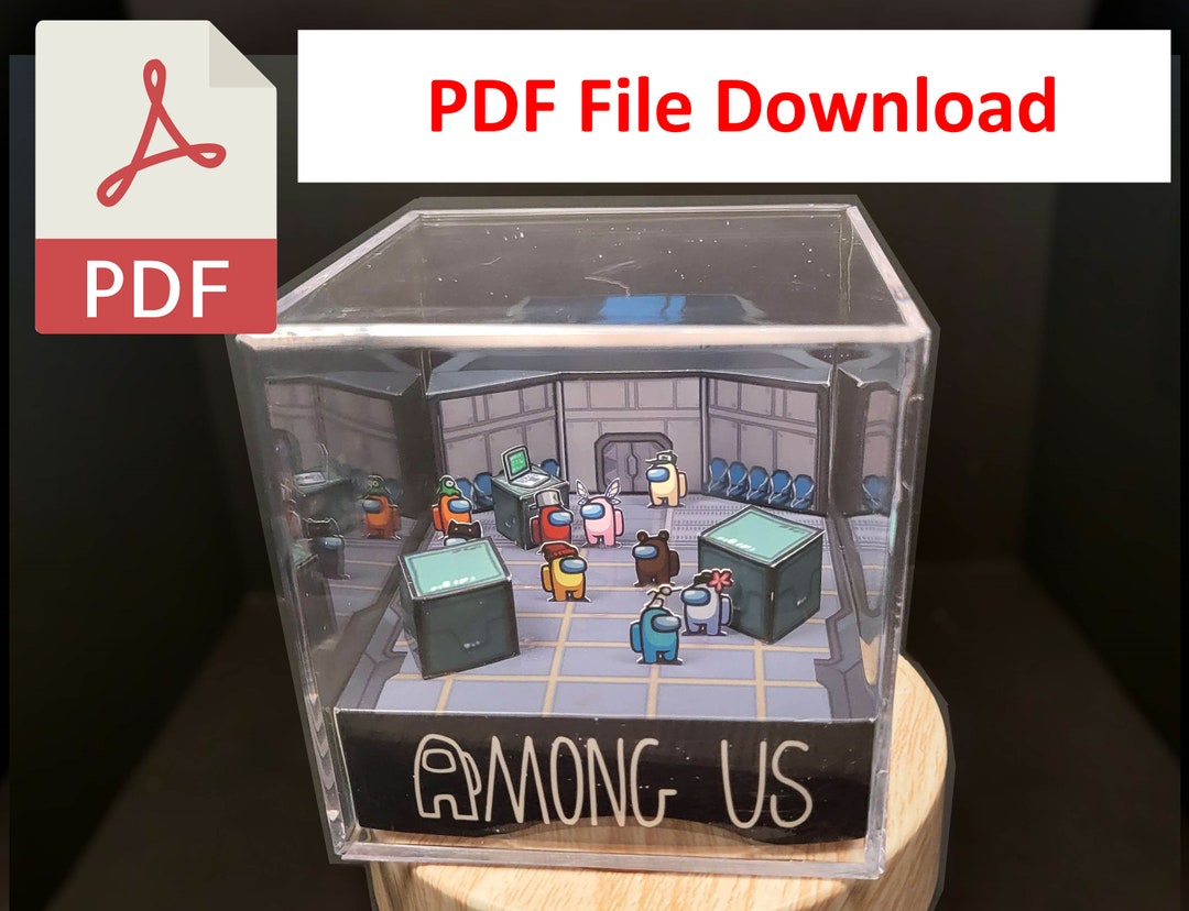 Among Us Diorama Cube Template - 3D Videogame - Gift for Gamer - DIY ...