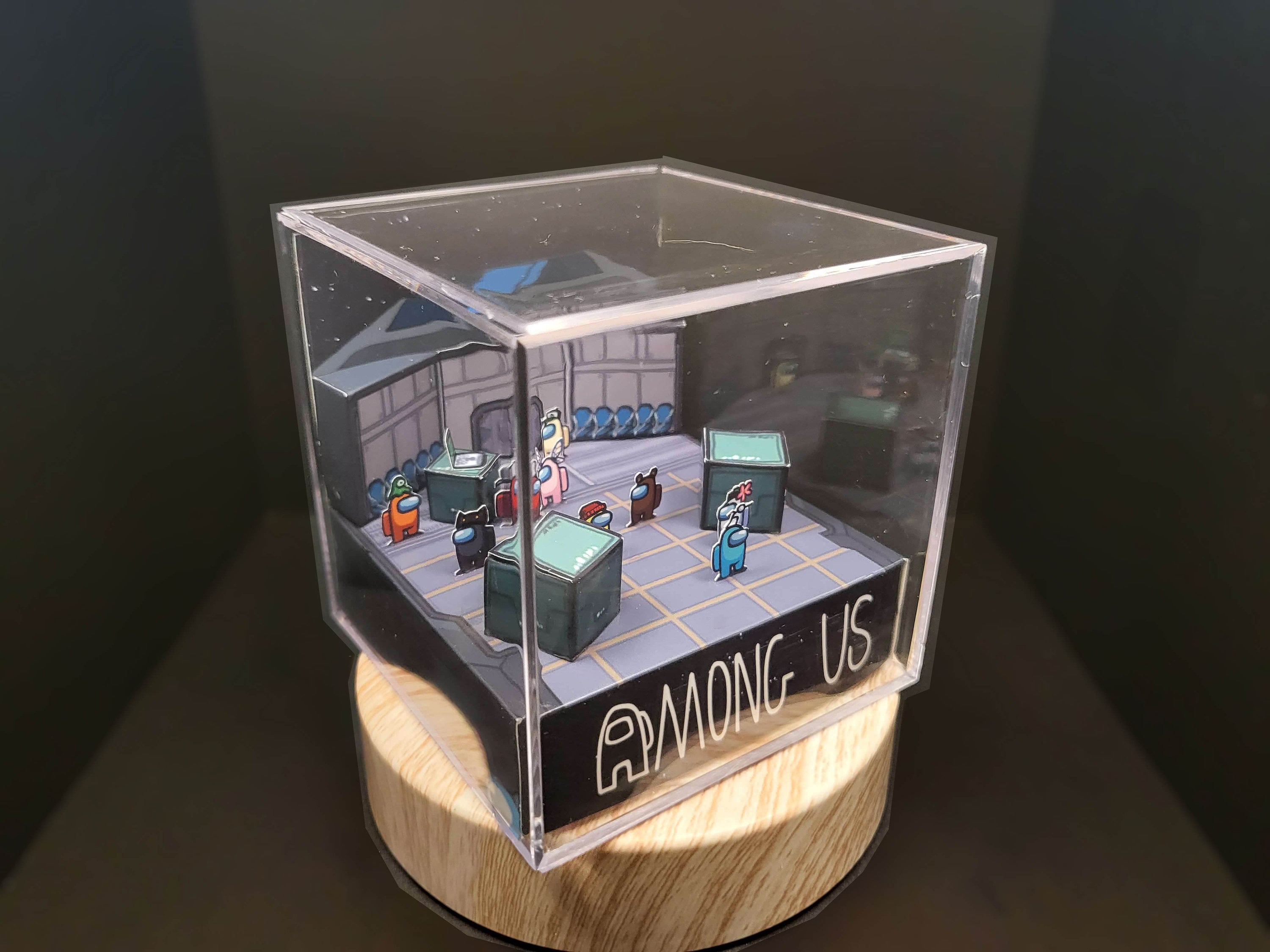 Among Us Diorama Cube 3D Videogame Gift for Gamer Shadow Box Miniature ...