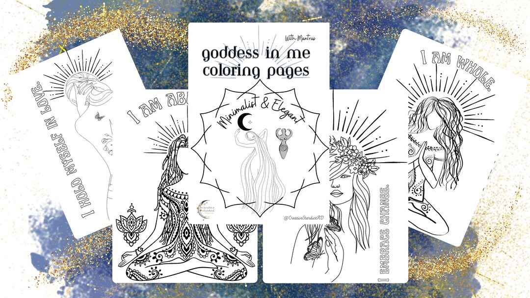 Spiritual Coloring Pages for Adults Featuring the Goddess Within. 30 ...