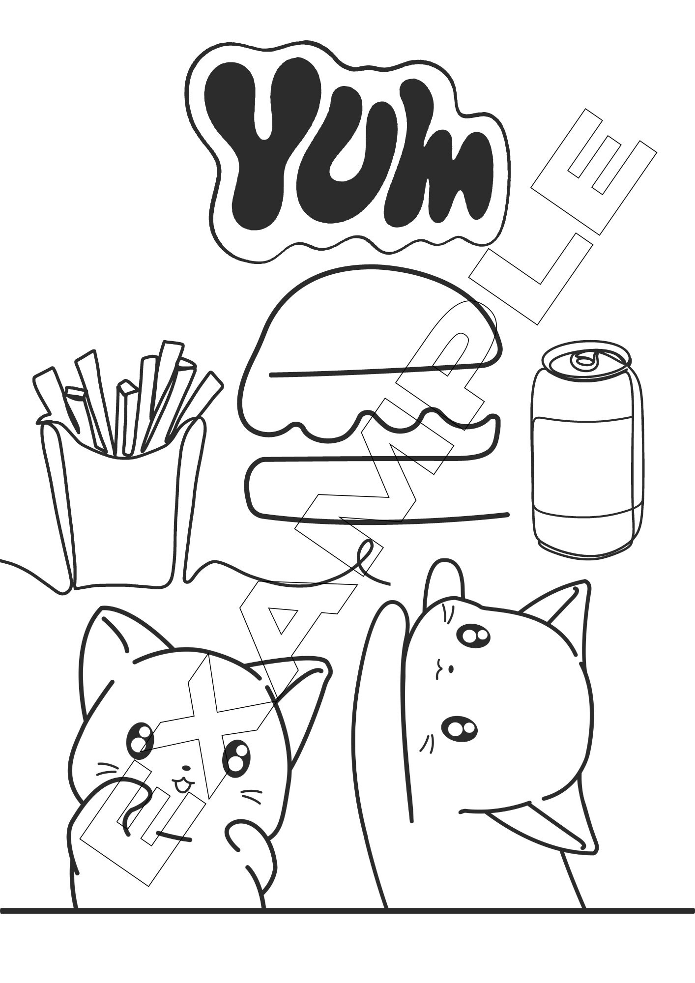 Kids Cat Coloring Pages: 30 Printable Pages of Adorable Feline Fun and ...