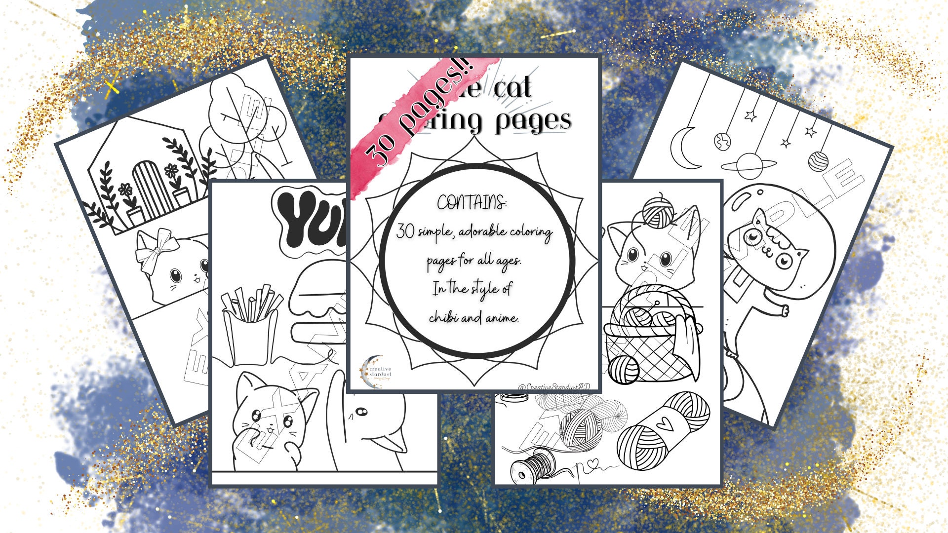 Kids Cat Coloring Pages: 30 Printable Pages of Adorable Feline Fun and ...