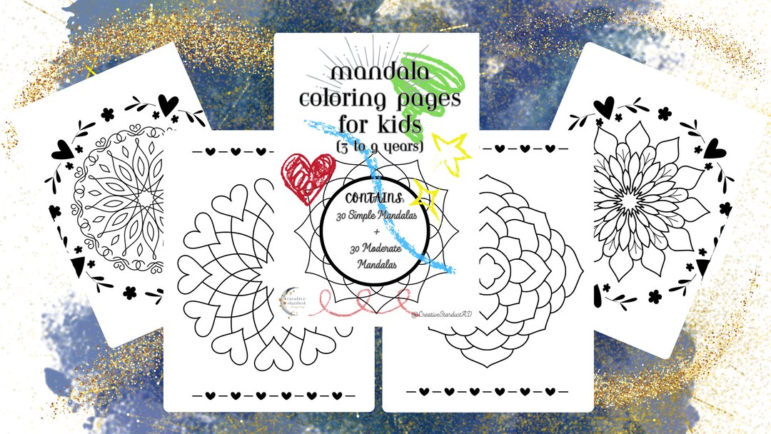 60 Printable Kids Coloring Pages in Simple and Moderate Complexity ...