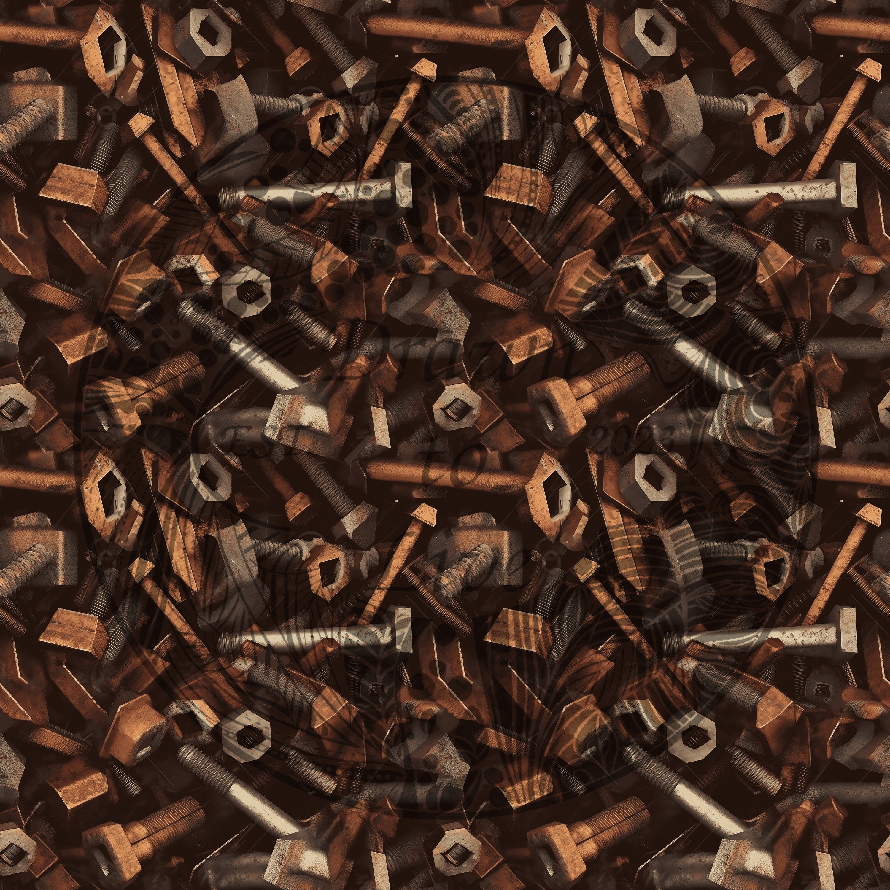 Rusty Nuts and Bolts Pattern - Etsy