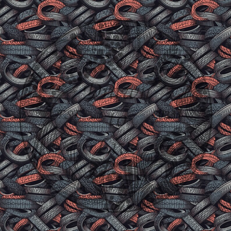 Cartoon Pile of Old Car Tires Pattern - Etsy