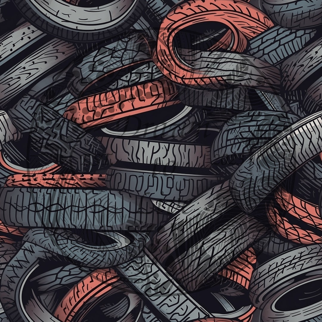 Cartoon Pile of Old Car Tires Pattern - Etsy