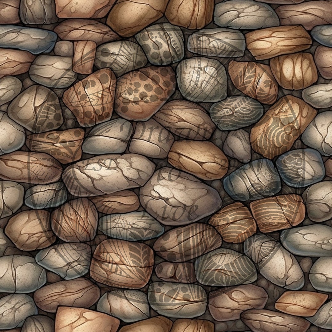 Cute Stones Cartoon Rocks Pattern - Etsy