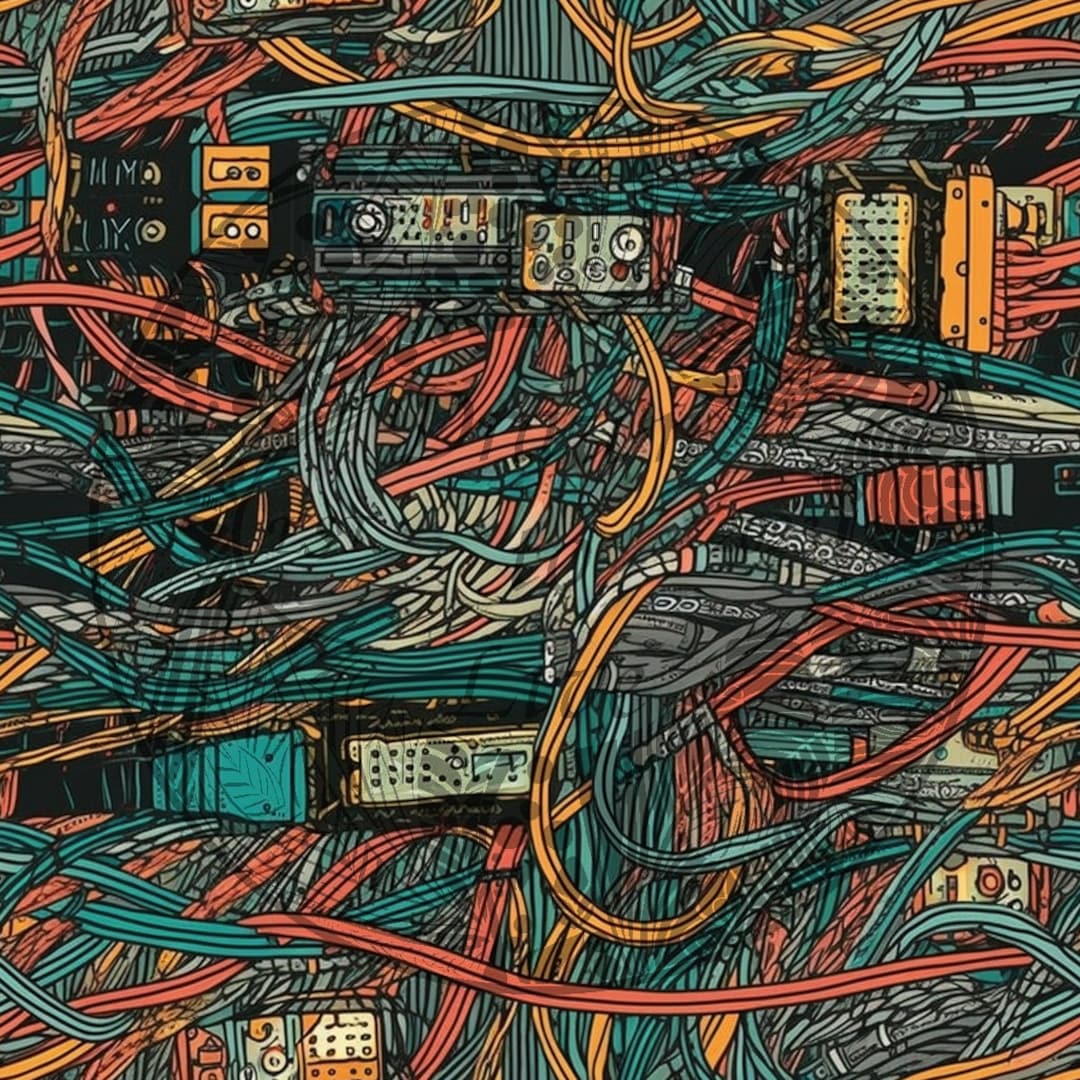 Patrón de dibujos animados de cables eléctricos - Etsy España