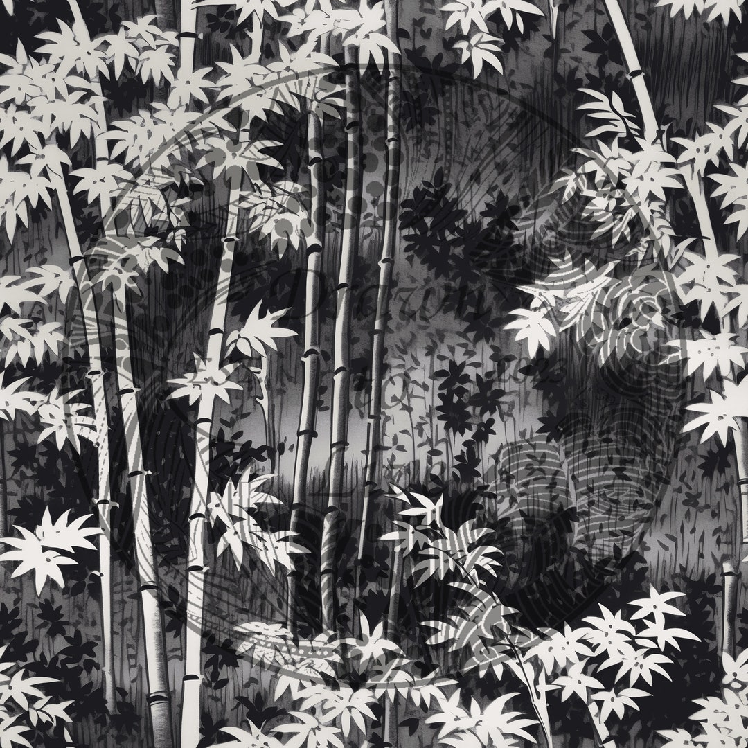 Monochromatic Bamboo Forest Pattern - Etsy