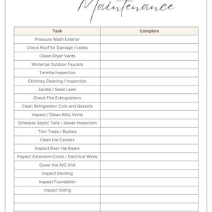 Home Maintenance Binder Printable PDF | Maintenance Checklist, Tracker ...