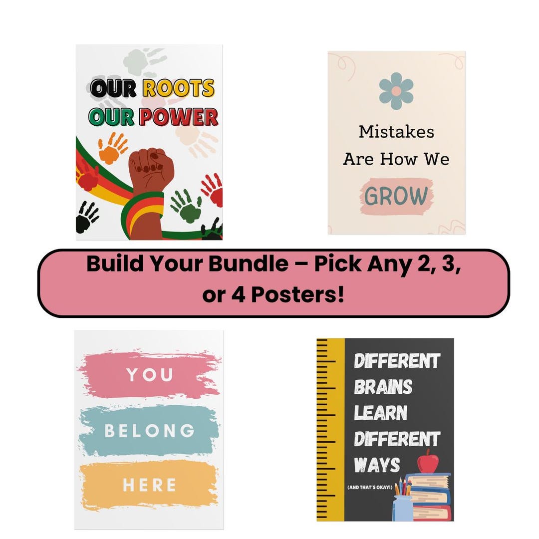 Inclusive Classroom Poster Set – Growth Mindset, Belonging (18x24) - Etsy