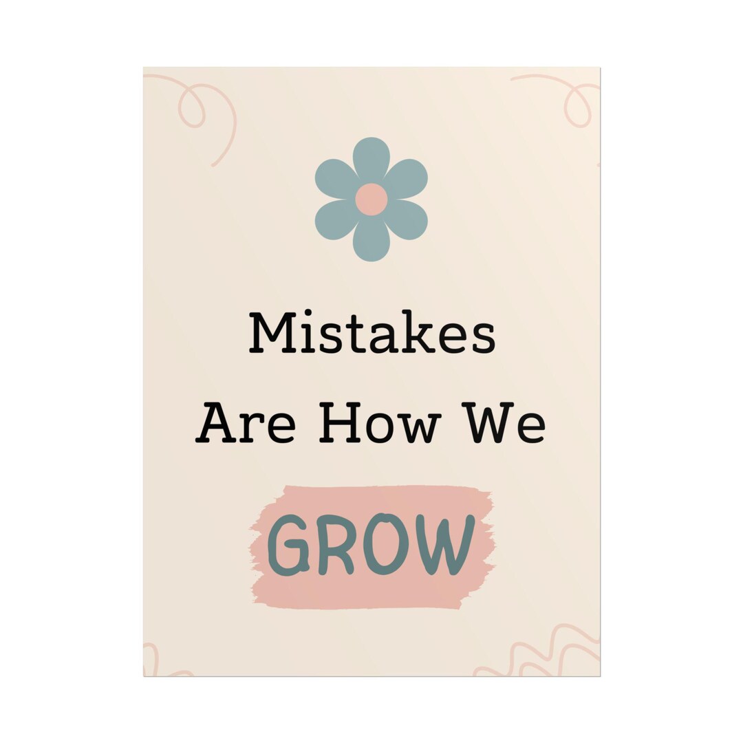 Growth Mindset Poster: Mistakes Are How We Grow - Classroom Decor - Etsy
