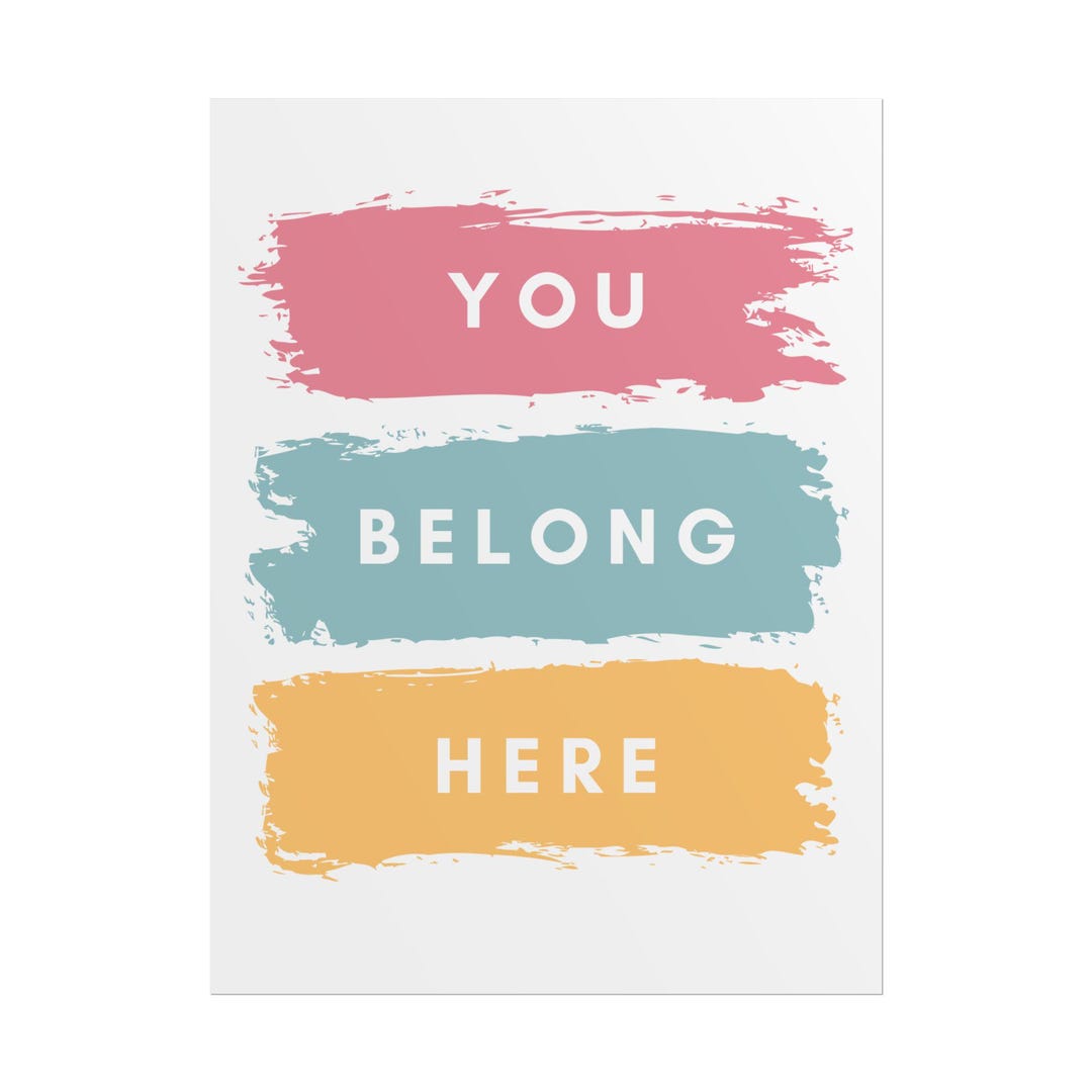Motivational Classroom Poster: You Belong Here - Positive Quote Rolled ...