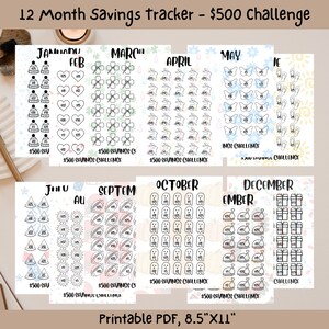 Monthly Savings Challenge Trackers Savings Challenge Printable Savings ...