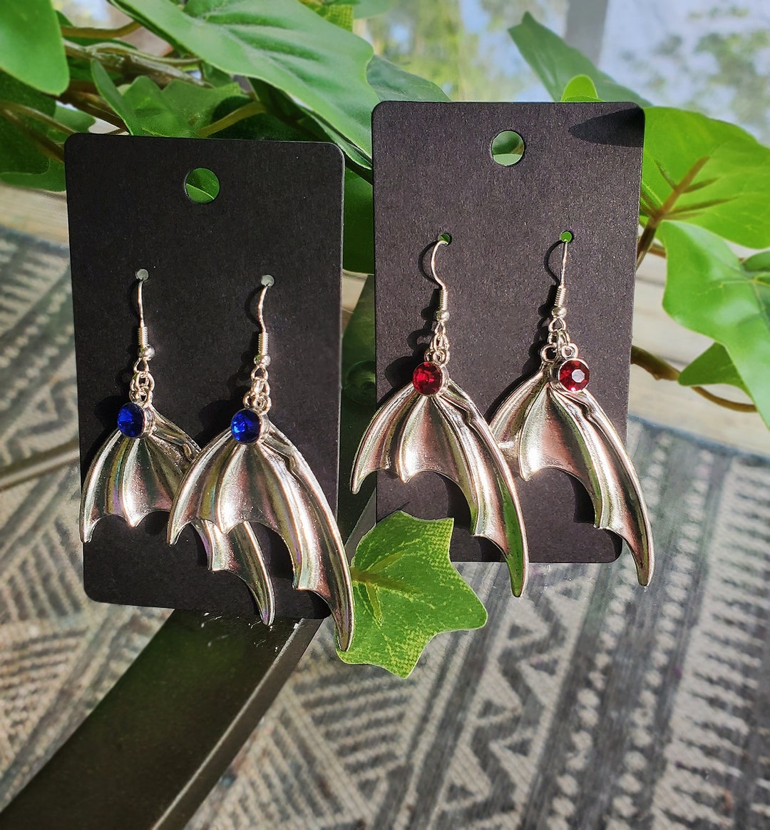 ACOTAR Fan Art Cass - Az Bat Wing Earrings Thorns and Roses Inspired ...