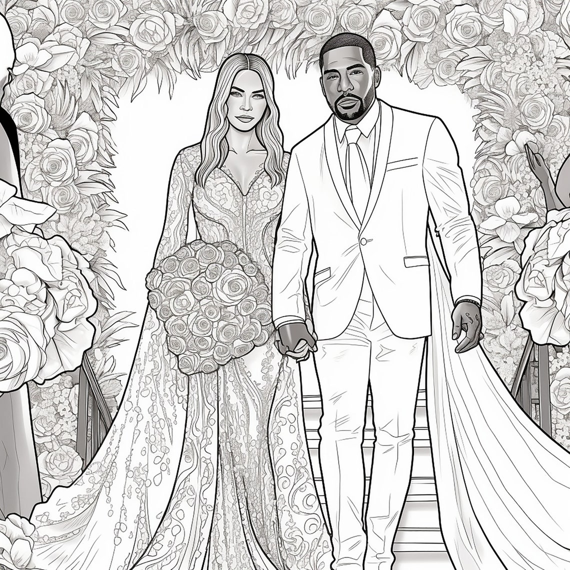 40 Coloring Pages - Wedding Couples - Etsy