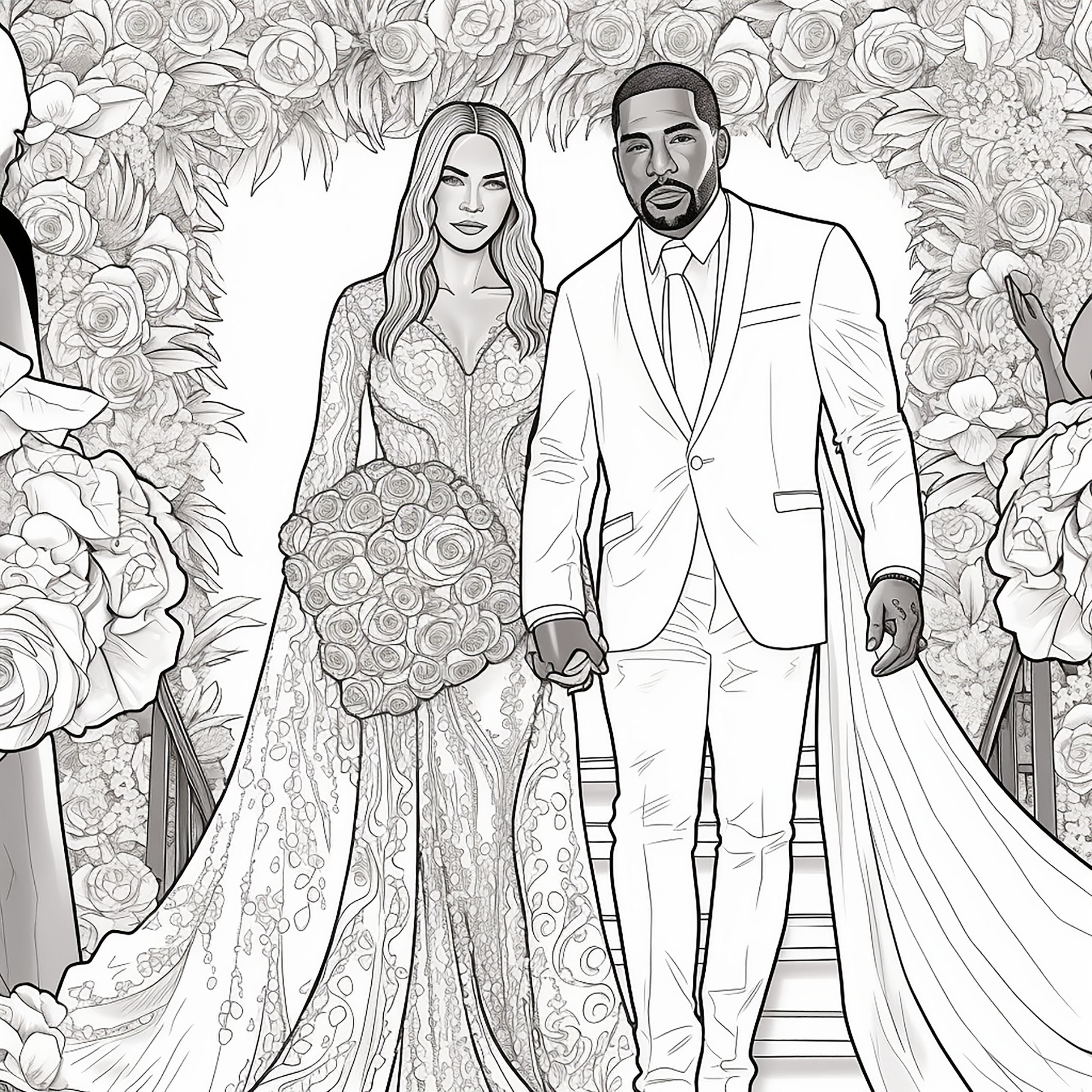 40 Coloring Pages - Wedding Couples - Etsy