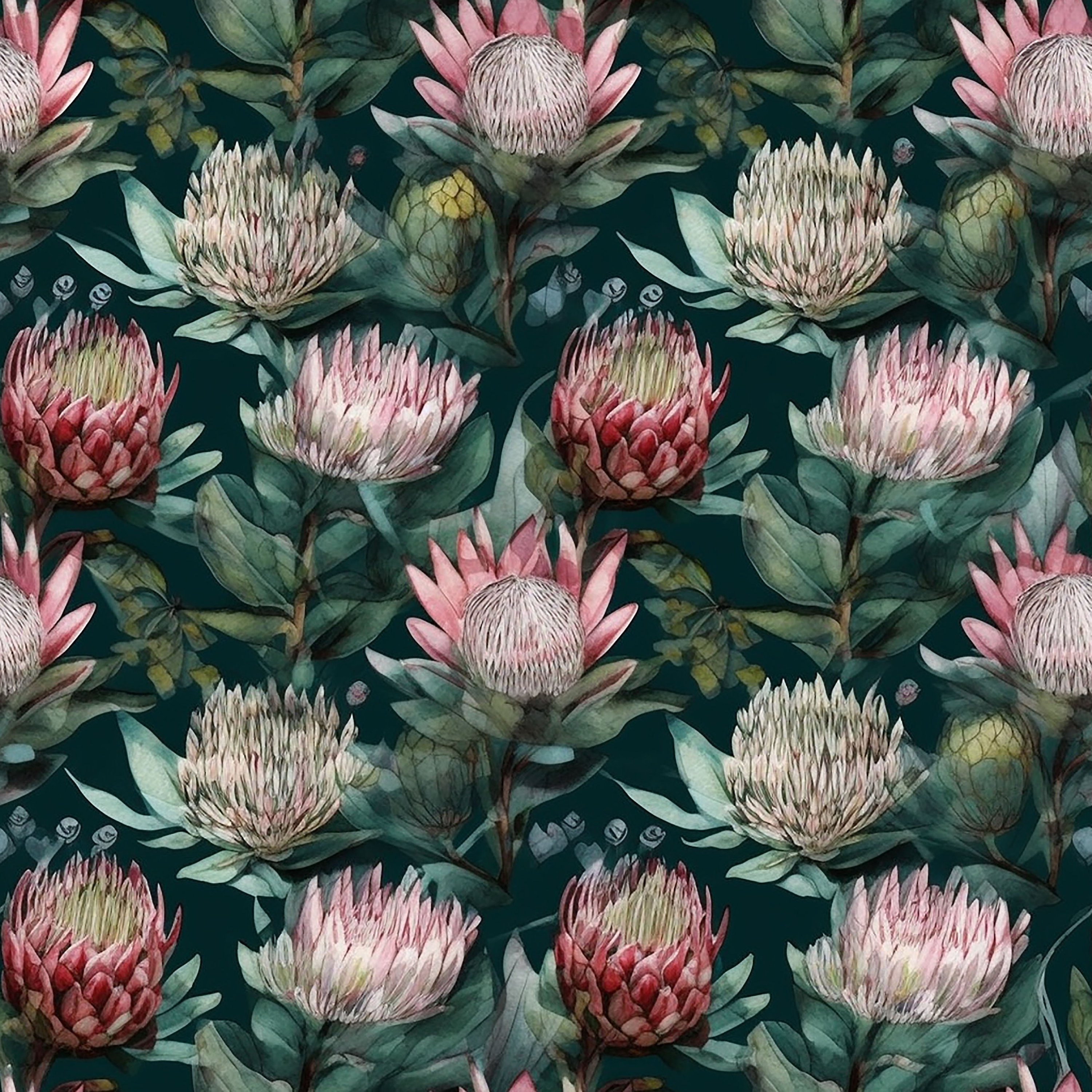 11 SEAMLESS Protea Print Digital Paper - 12x12 300dpi - Instant ...