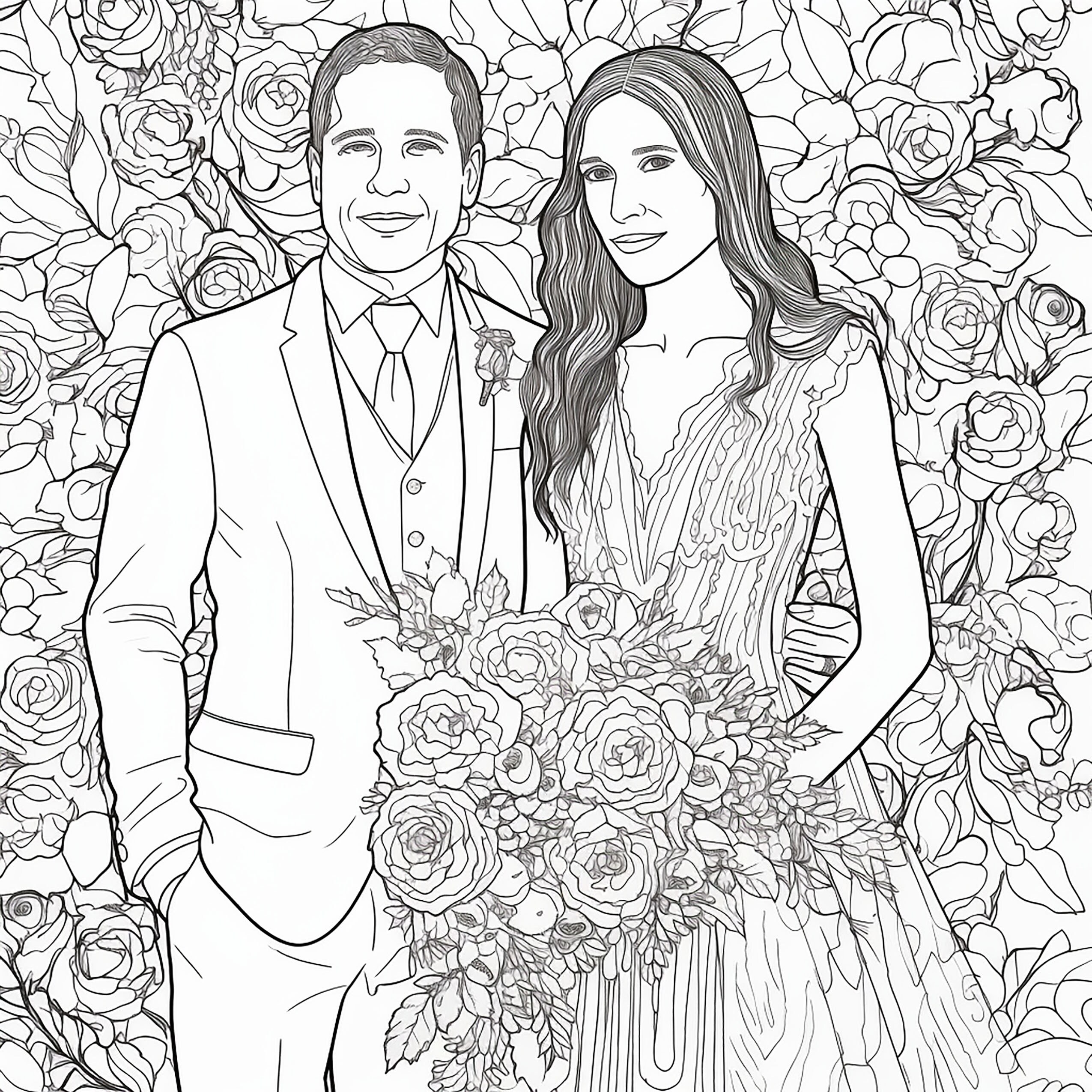 40 Coloring Pages - Wedding Couples - Etsy