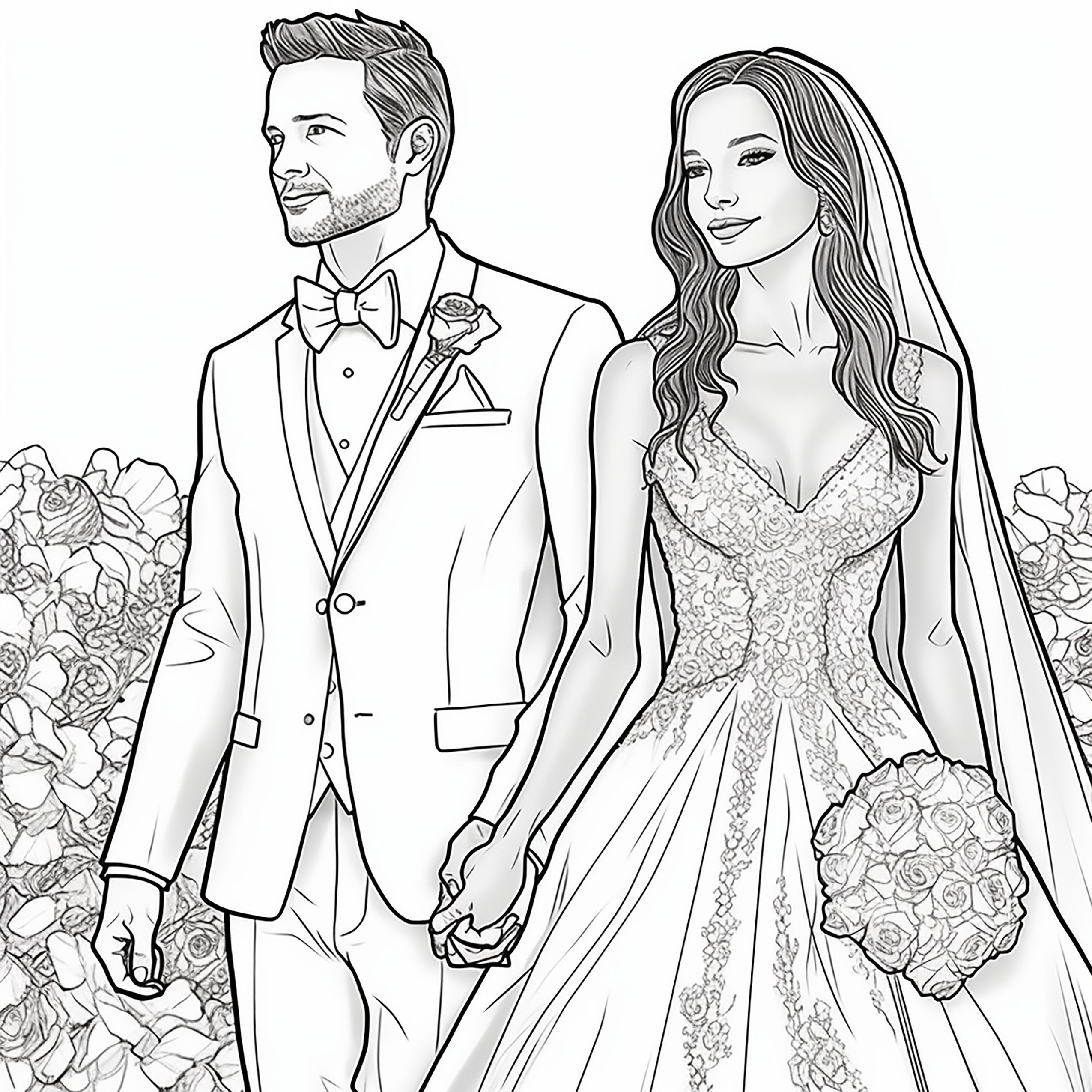 40 Coloring Pages - Wedding Couples - Etsy