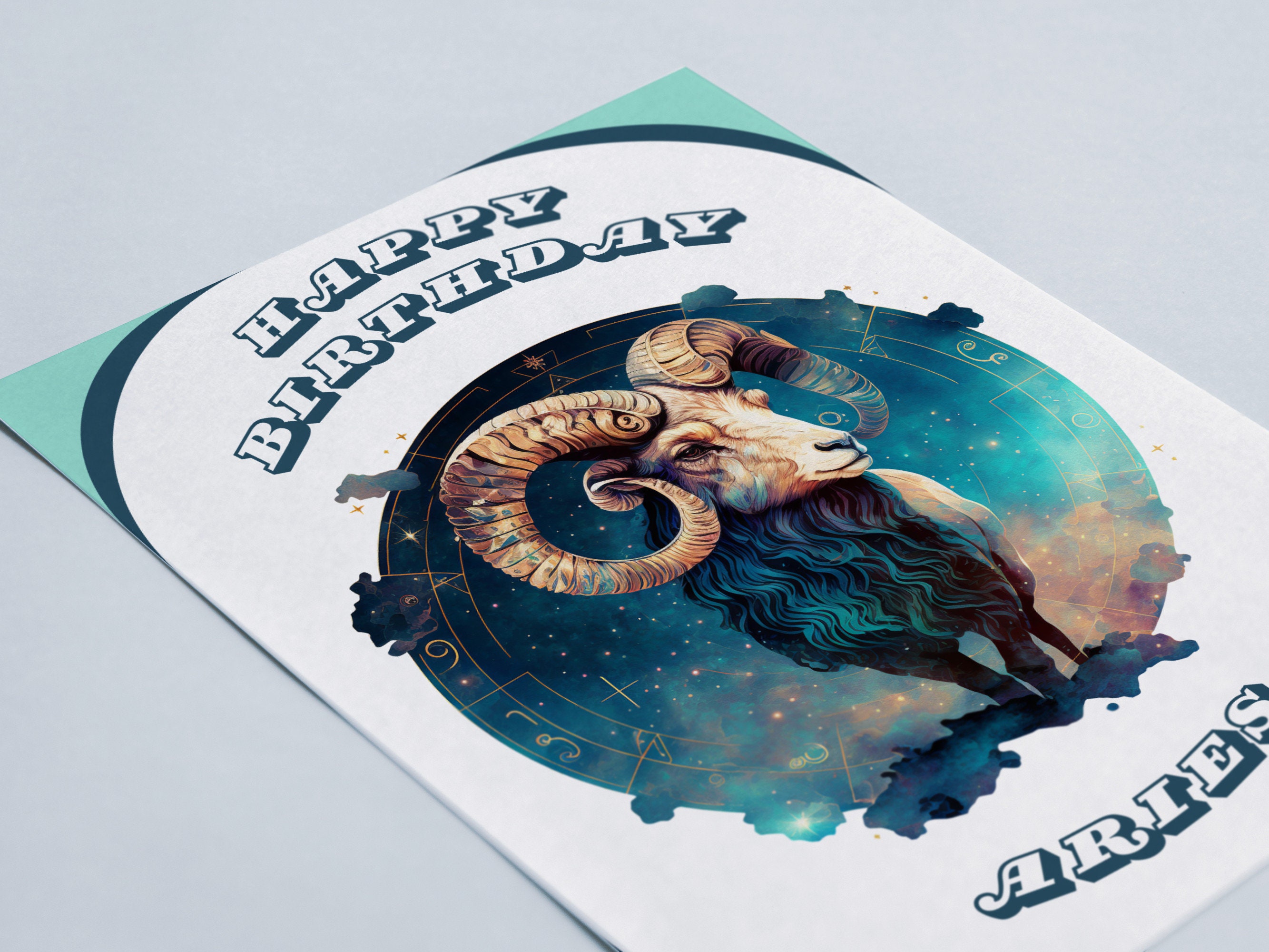 Aries Birthday Card for the Astrology Lover: Printable Horoscope Card ...