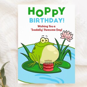 Frog Birthday Card - Instant Download of a Printable Birthday Card for ...