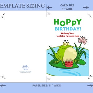 Frog Birthday Card Instant Download of a Printable Birthday Card for ...